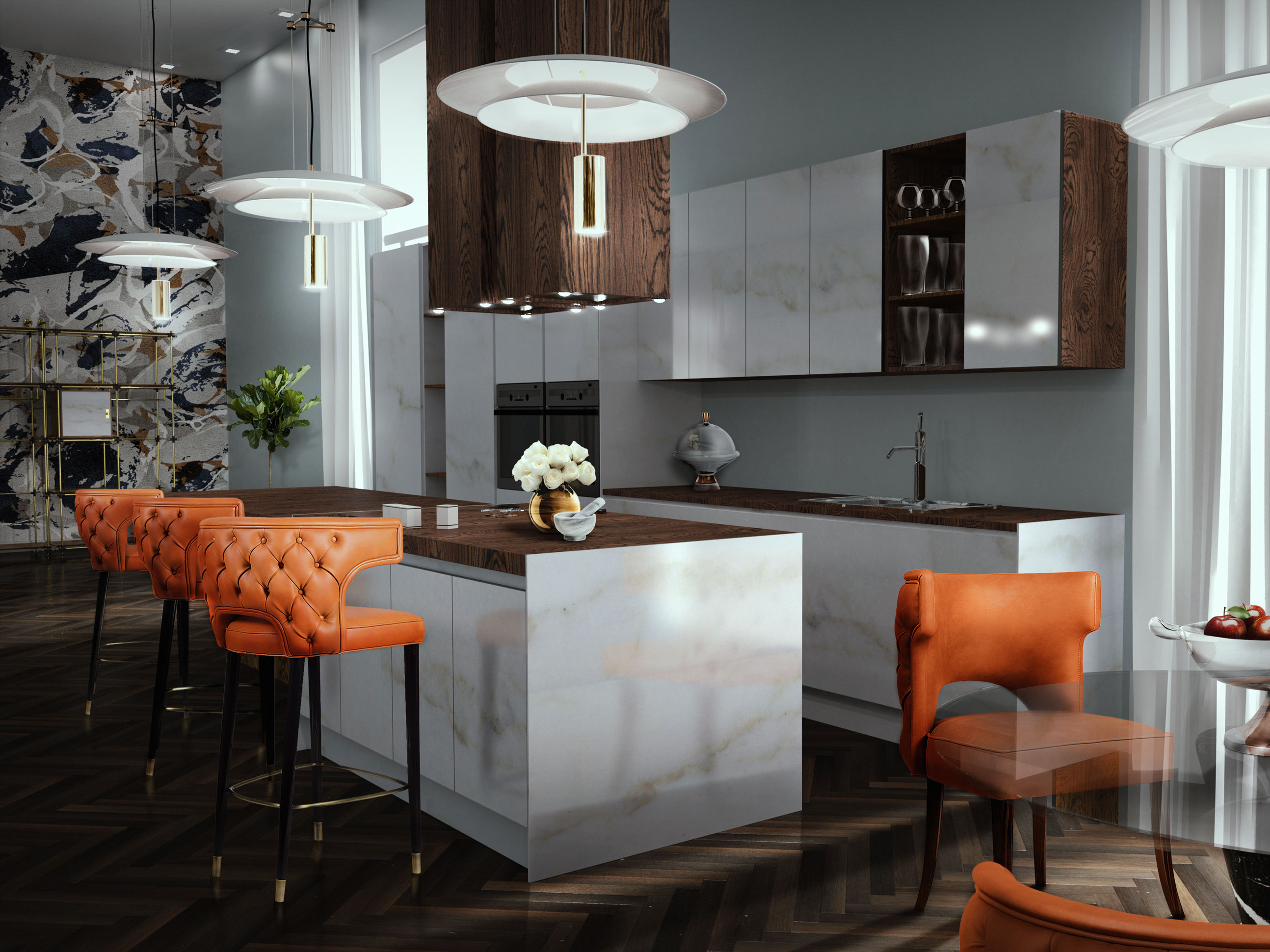 Modern Open Kitchen Design With A Stunning Area - Home's Society