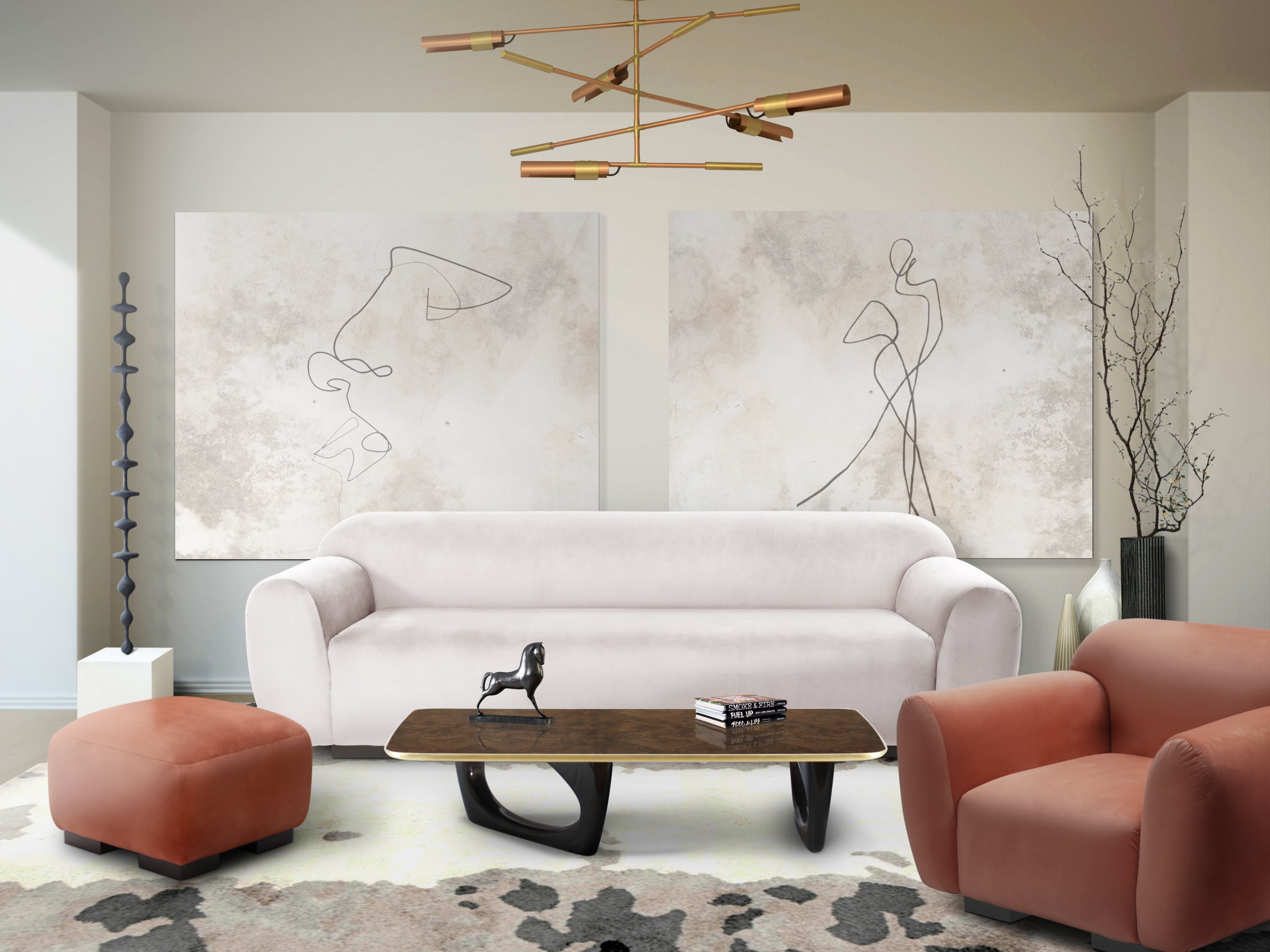 Modern Living Room Design With Unique Lines And Shapes - Home's Society