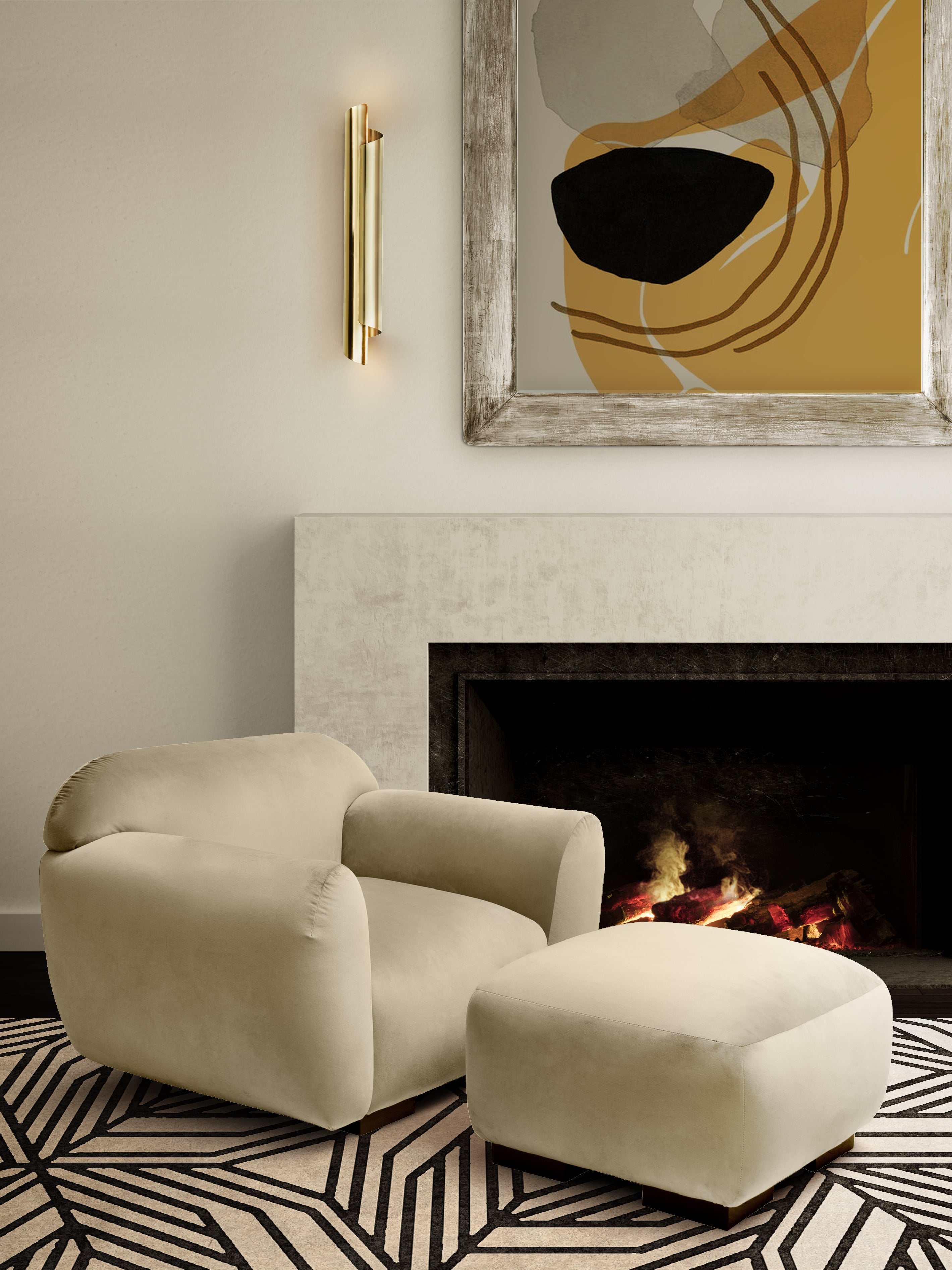 Living Room Interior Design In Ash Wood - Home's Society