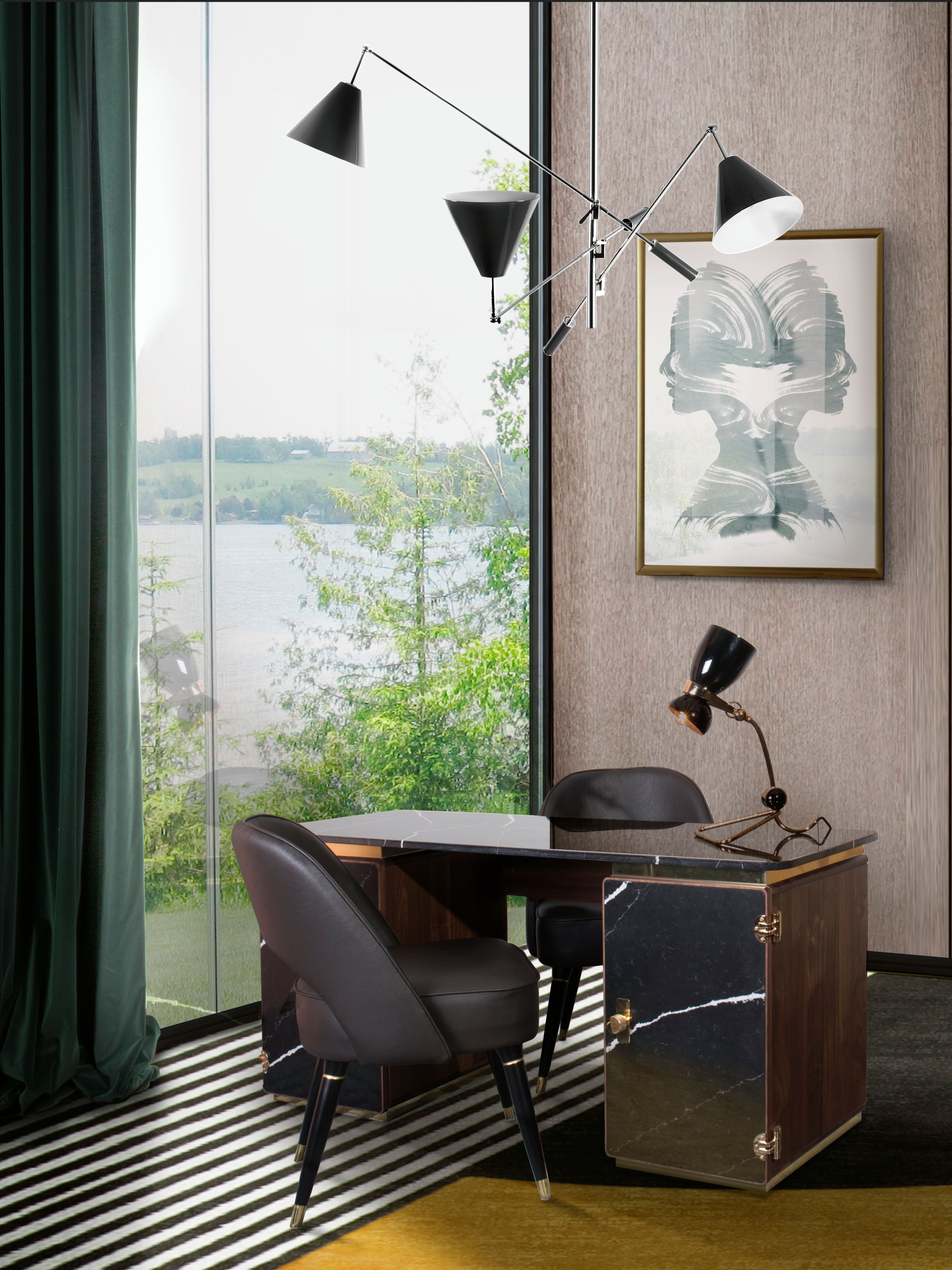 Modern Office Design With A Classic Combination - Home's Society