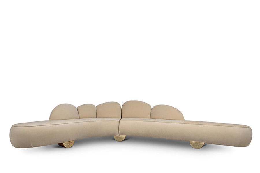 Smooth Contemporary Living Room Design With Curvy Sofa - Home's Society