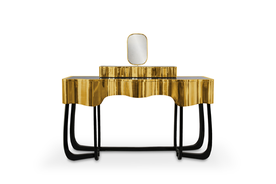 Dressing Room With Golden Vanity Table - Home's Society