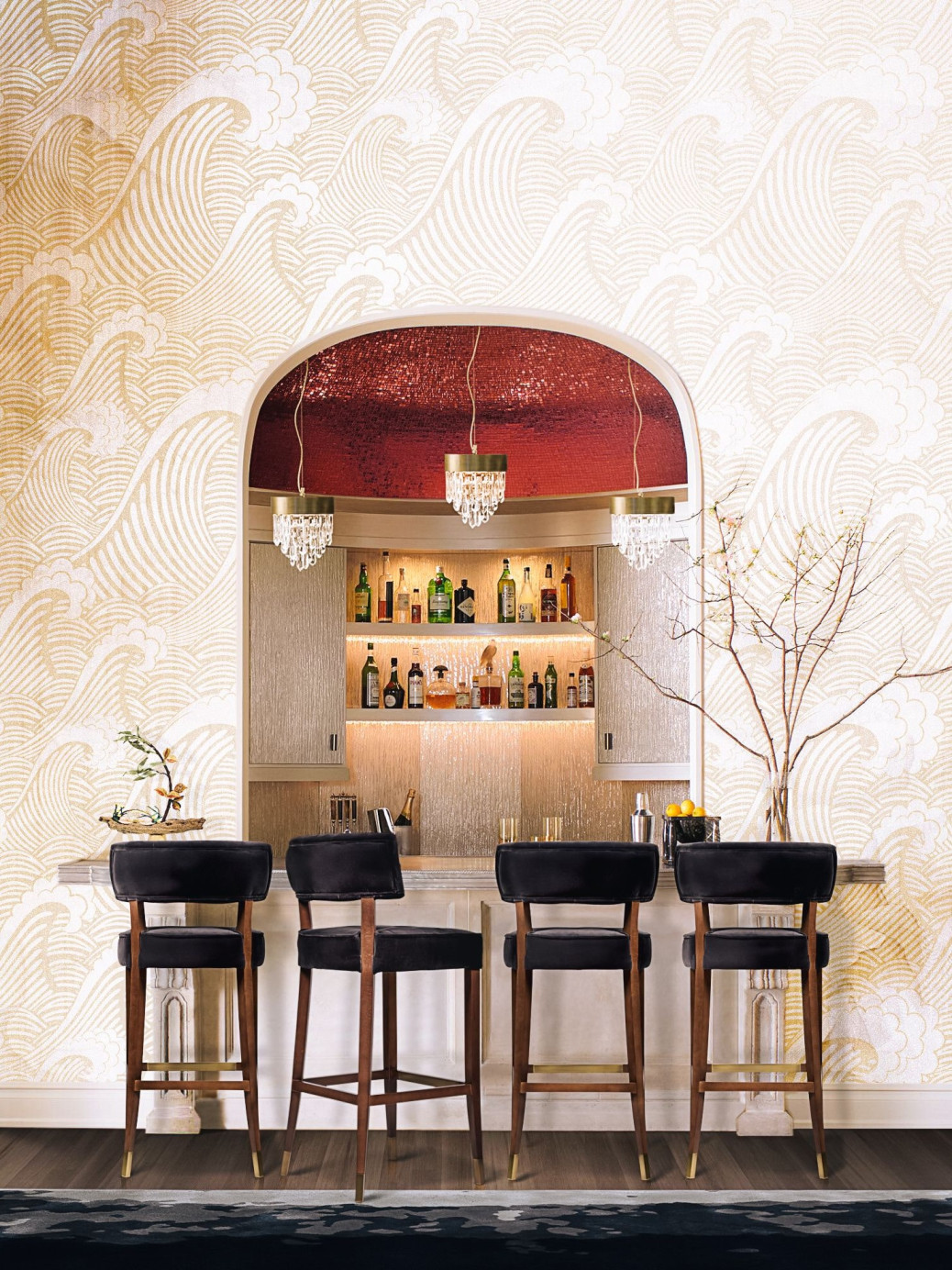 Modern Bar Decor With A Neutral Background - Home's Society