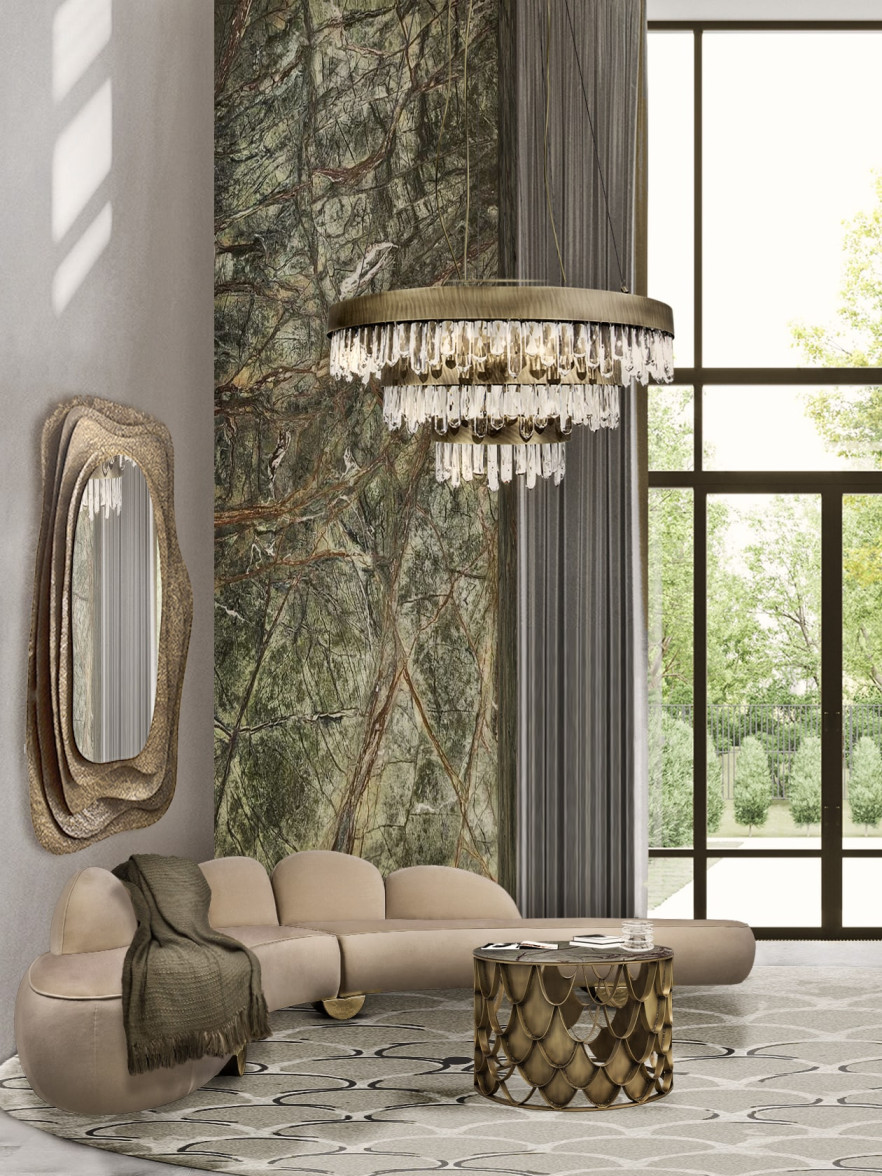 Elegant Living Room Decor With Complementary Items And Golden Accents ...