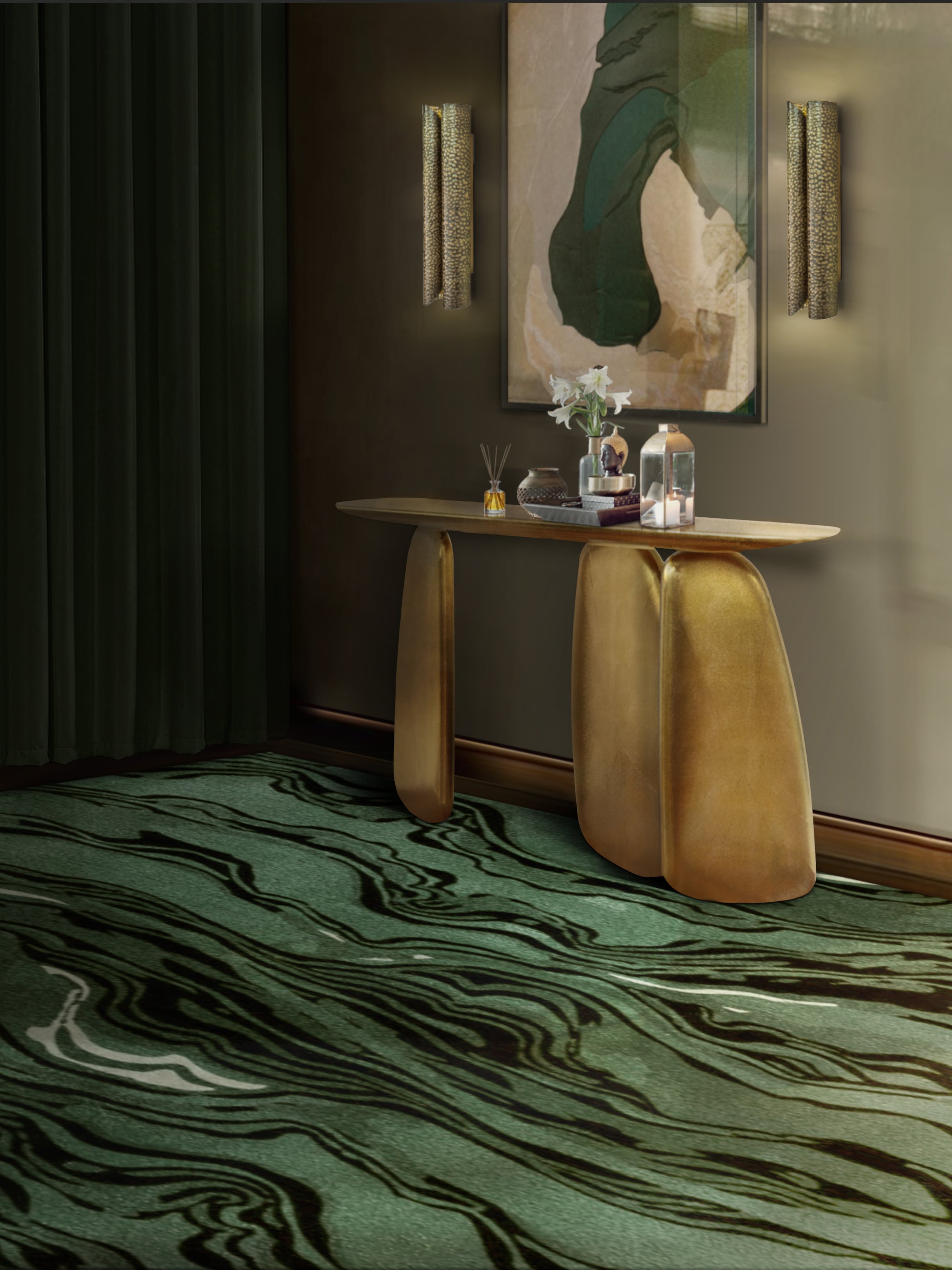 Symmetric And Organized Dim-lit Modern Hallway - Home's Society