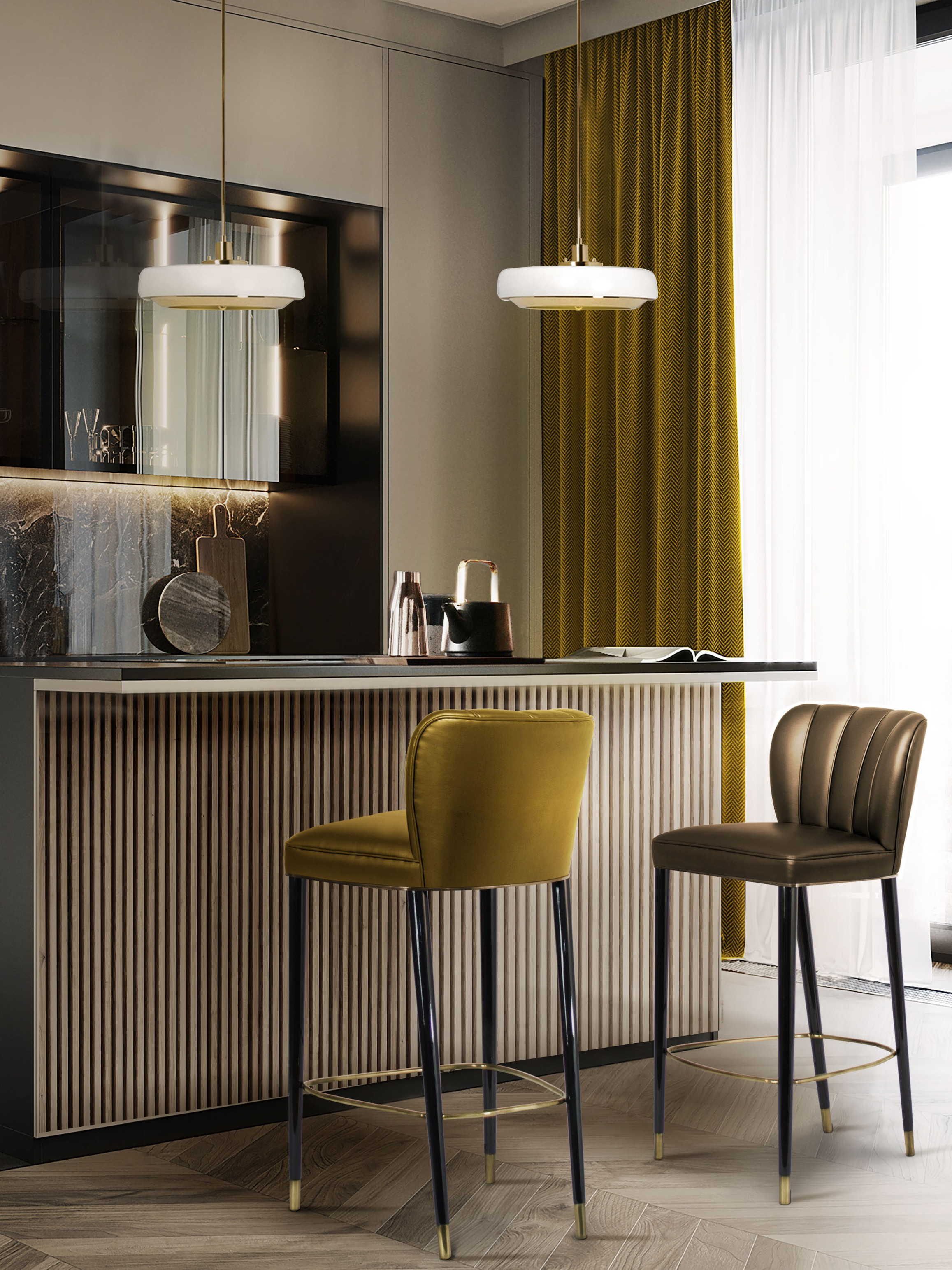Kitchen Design With Modern Midcentury Counter Stool With Black Legs ...