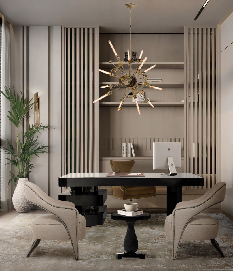 Office Design In Neutral Tones - Home's Society