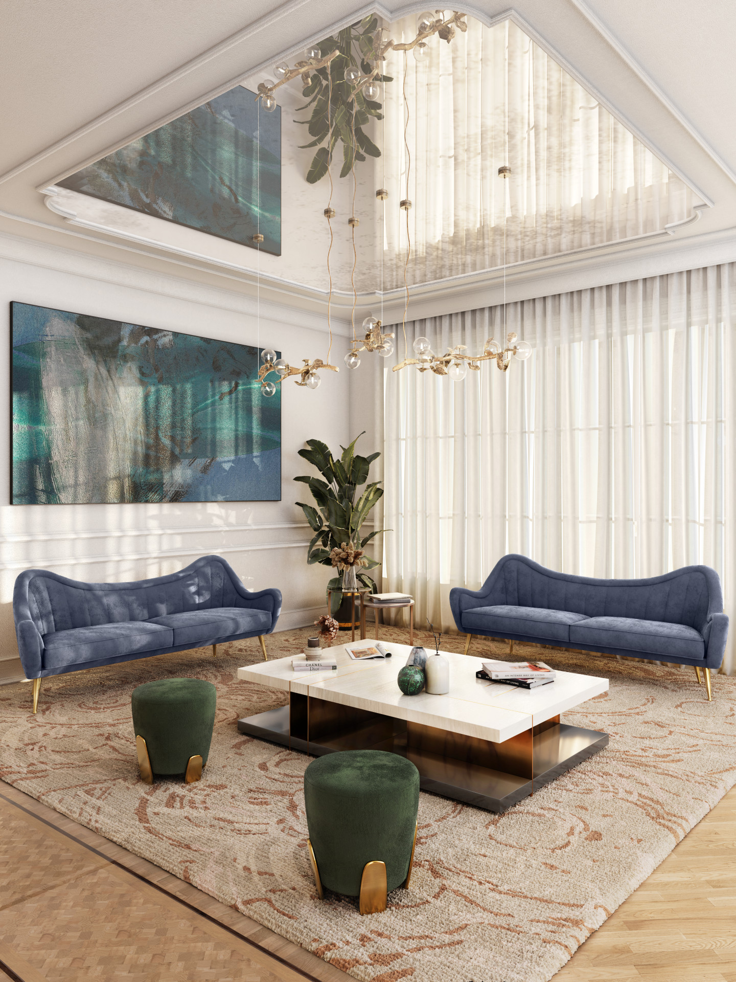 Contemporary Chic Living Room - Home's Society
