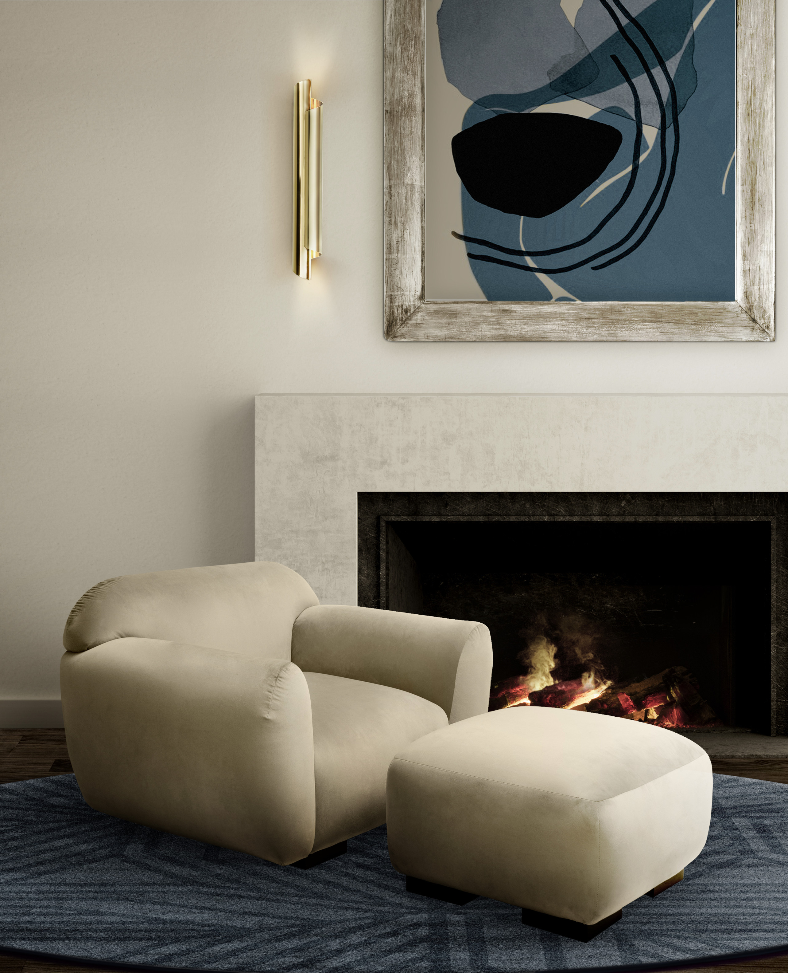 Living Room Interior Design In Ash Wood - Home's Society