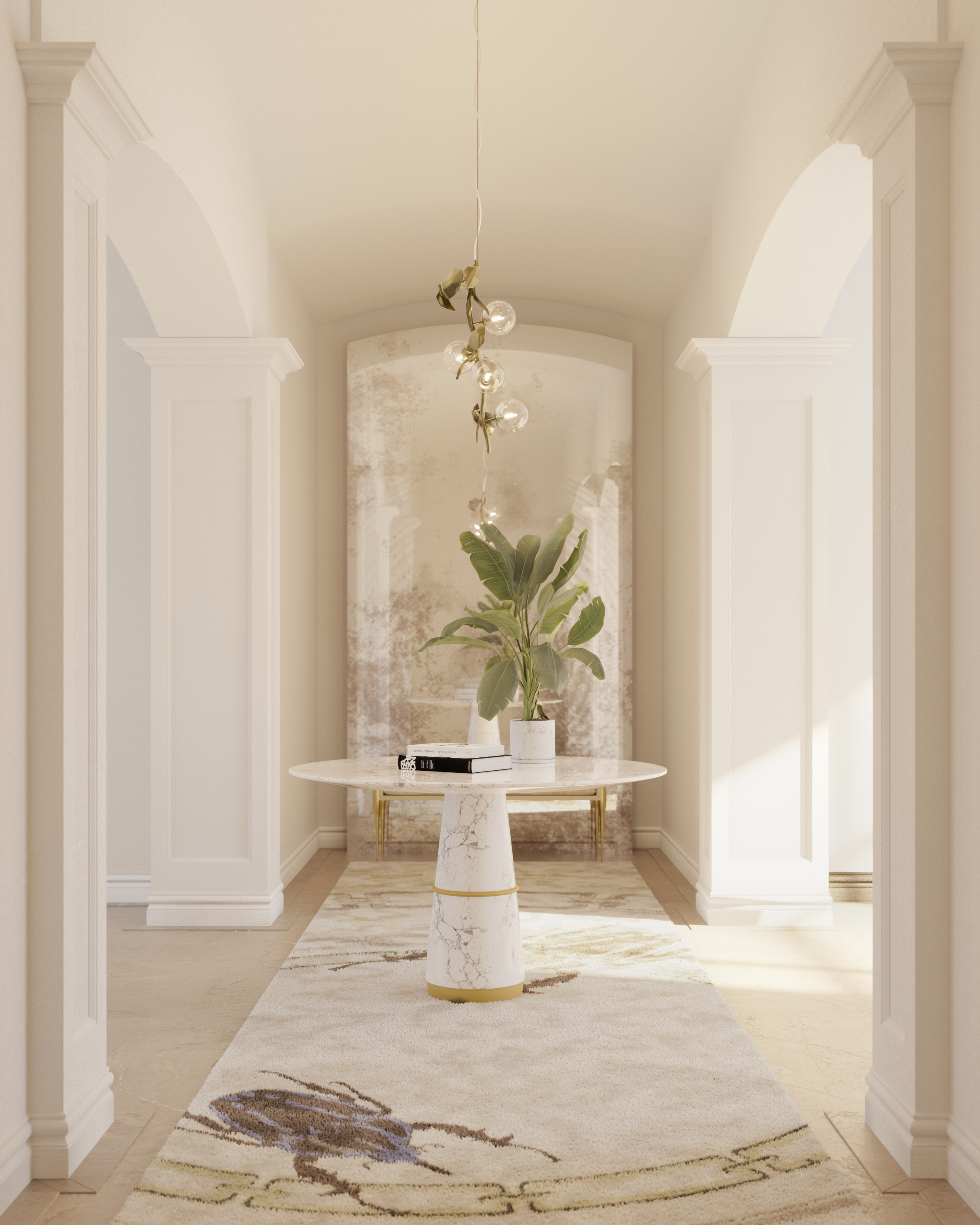 Modern Hallway Design With Neutral Tones - Home's Society